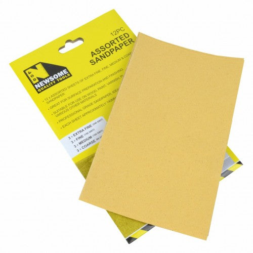 12pc Half Sized Assorted Grit Sandpaper Sheets – Charnwood Supplies