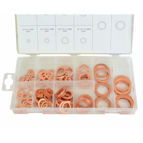 Box of 140pc Assorted Copper Washers – Charnwood Supplies
