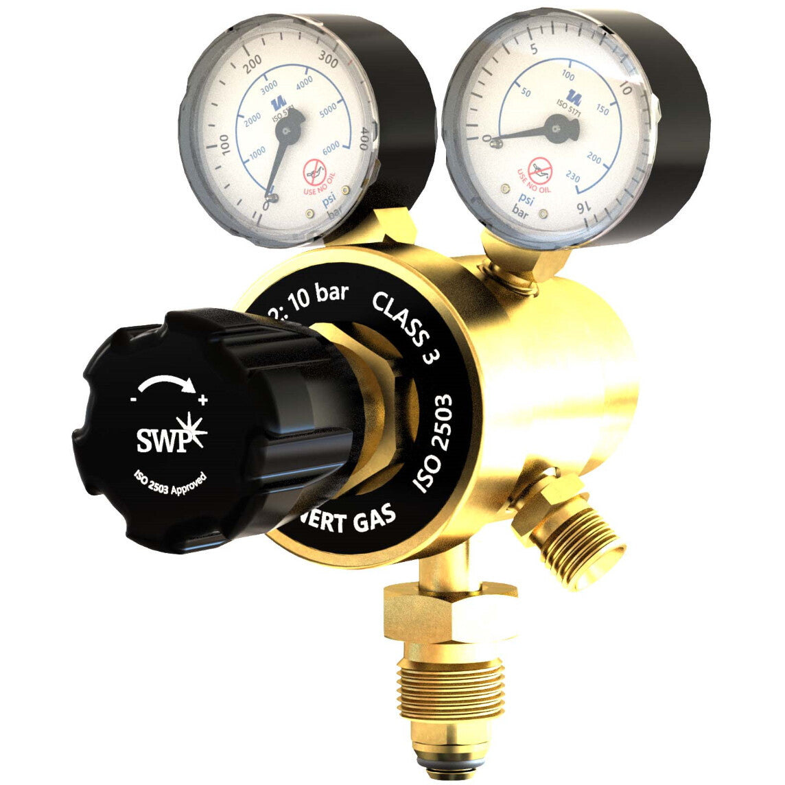 ARGON MULTISTAGE 2 GAUGE REGULATOR 10 BAR – Charnwood Supplies